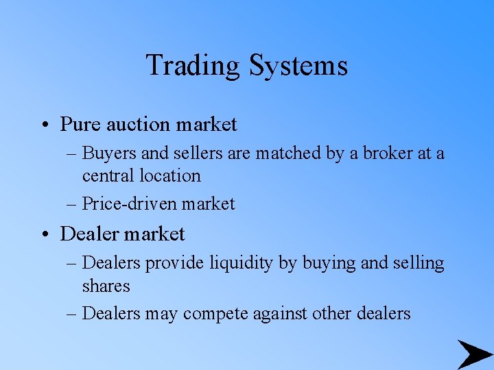 Chapter 4 Organization and Functioning of Securities Markets