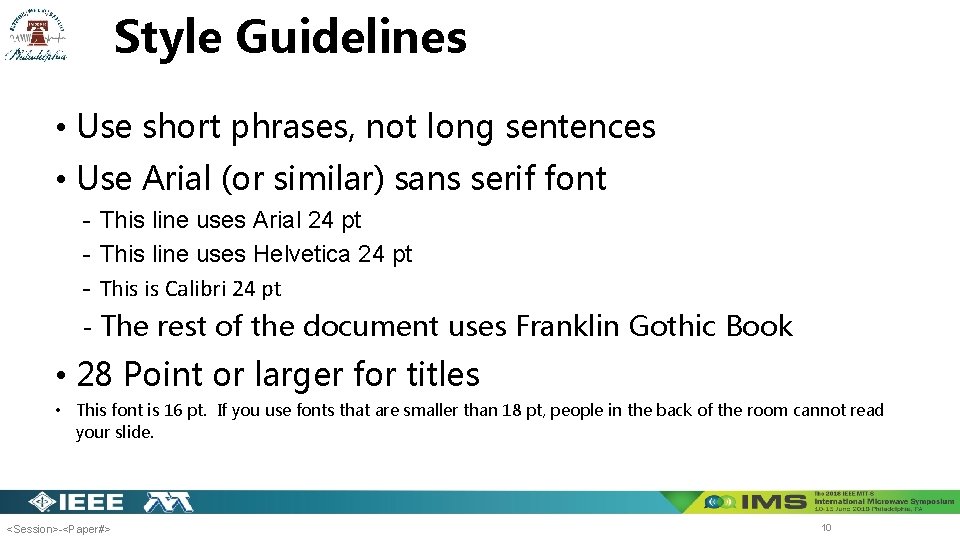 IMS 2018 Oral Presentation Guidelines SessionPaper 1 Purpose