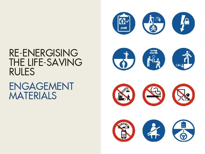 REENERGISING THE LIFESAVING RULES ENGAGEMENT MATERIALS INSTRUCTIONS FOR