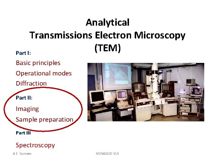 Analytical Transmissions Electron Microscopy TEM Part I Basic