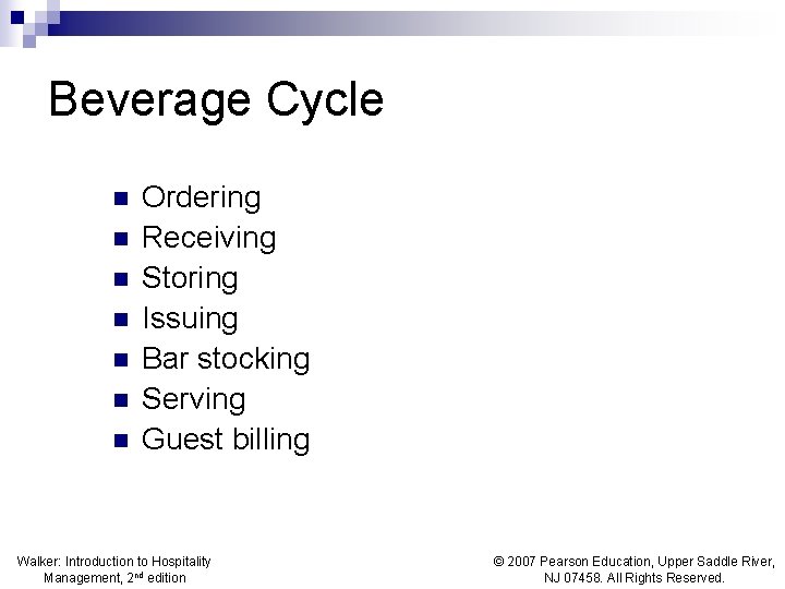 Chapter 6 Food and Beverage Operations Walker Introduction