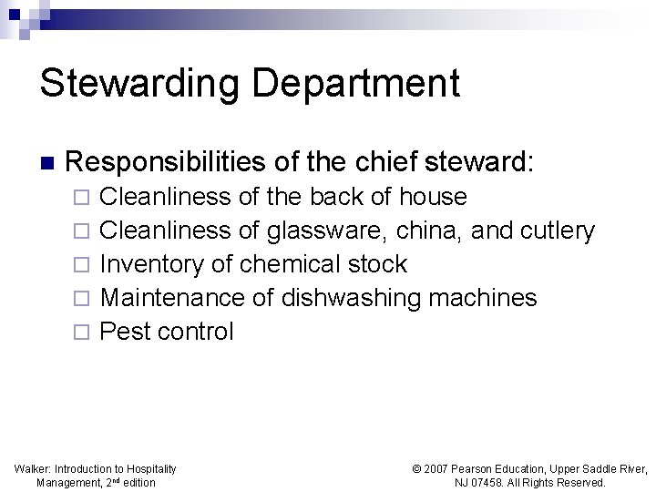 Chapter 6 Food and Beverage Operations Walker Introduction