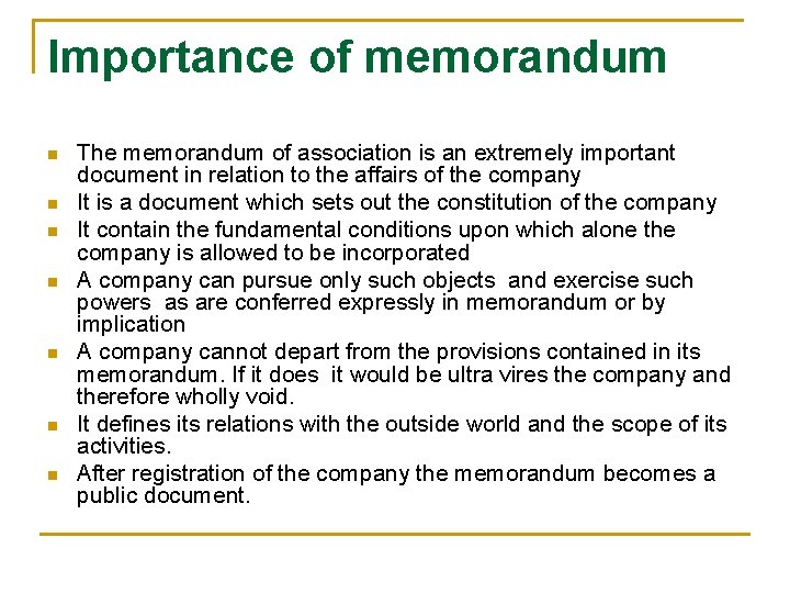 MEMORANDUM OF ASSOCIATION Definition Of Memorandum Of Association