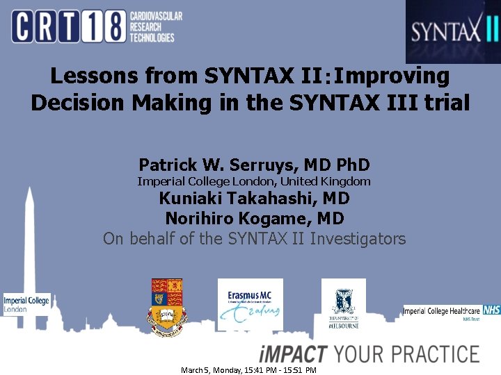 Lessons from SYNTAX IIImproving Decision Making in the