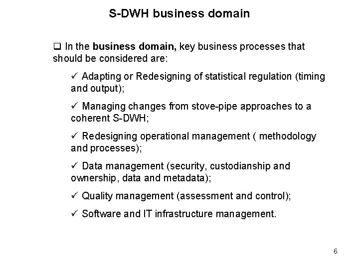 SDWH Architecture Recap Summary q A Data Warehouse