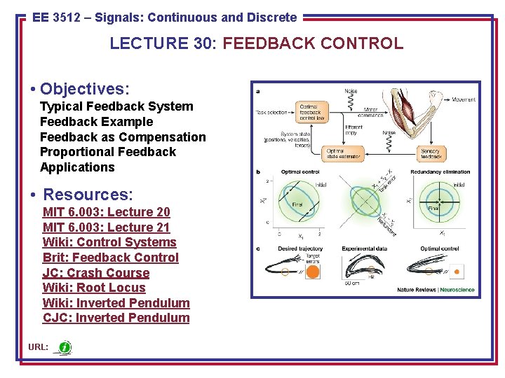 ECE 8443 Pattern Continuous Recognition EE 3512 Signals