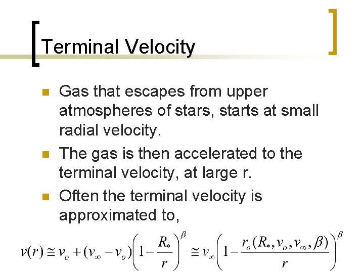 Stellar Winds and Mass Loss Brian Baptista Summary