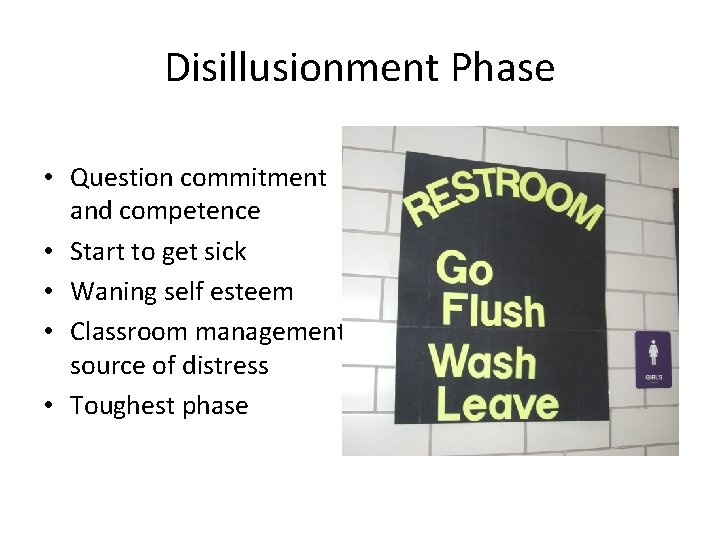 Predictable phases of teaching The first year Top