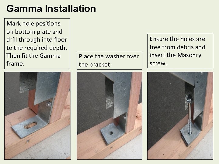 Introduction The Gamma Bracing System q Gamma bracing