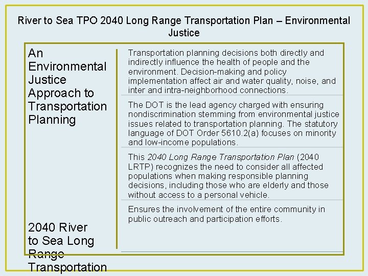 River to Sea Transportation Planning Organization TPO 2040