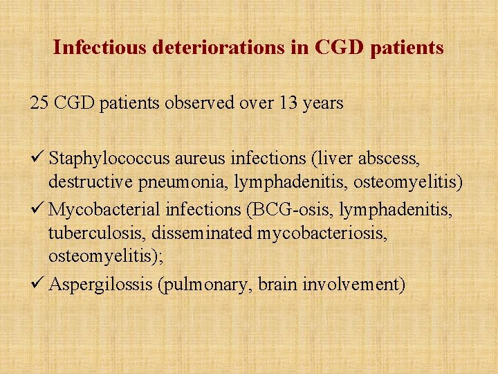 DIFFERENT THERAPEUTIC APPROACHES IN PATIENTS WITH CHRONIC GRANULOMATOUS