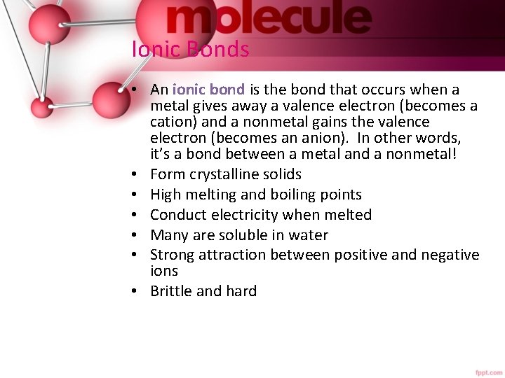 Ch 22 Chemical Bonds What is a Chemical
