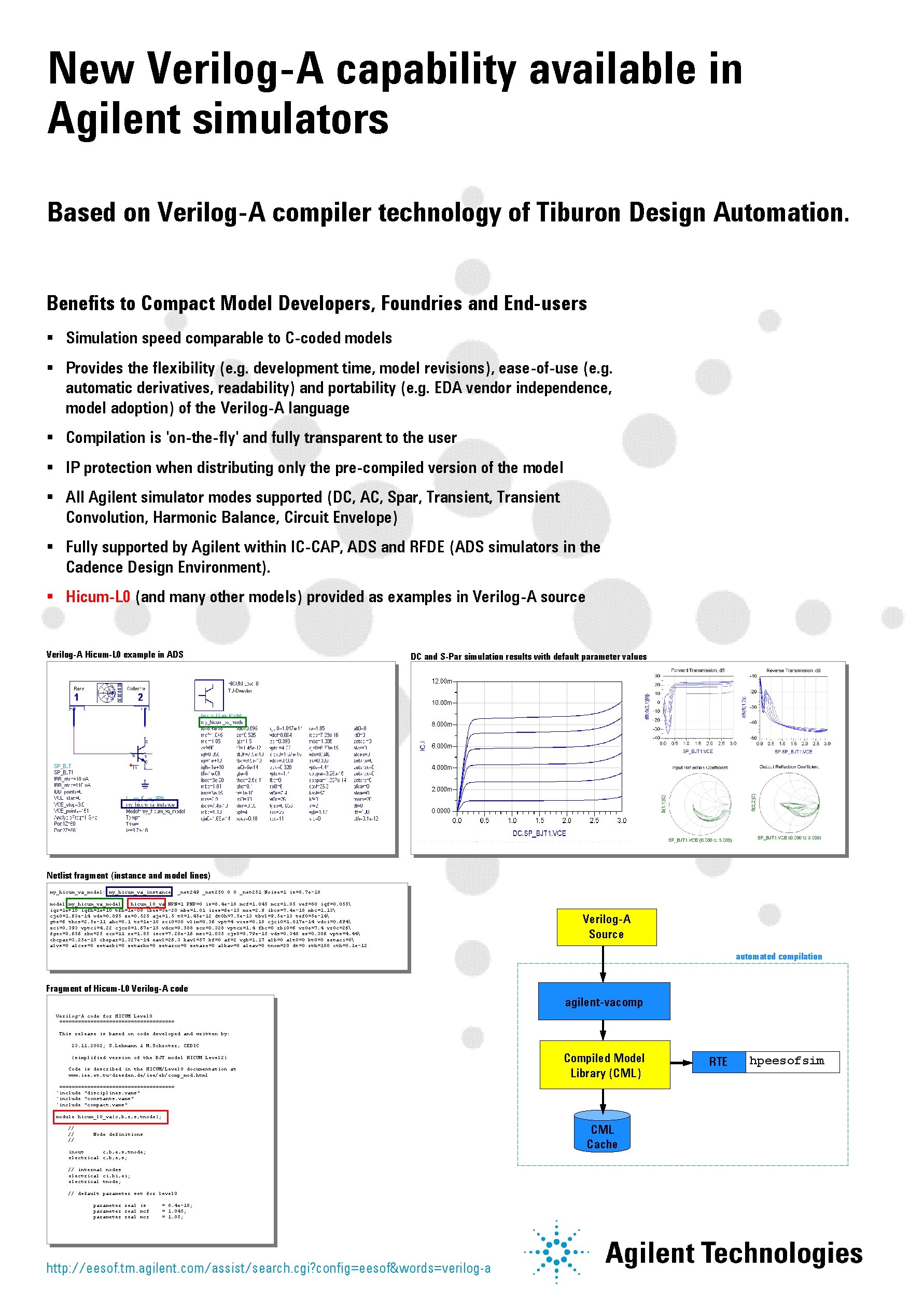 New VerilogA capability available in Agilent simulators Based