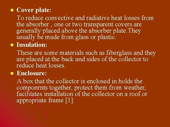 FLATPLATE COLLECTORS TABLE OF CONTENT PAGES 1INTRODUCTION 2FLATPLATE