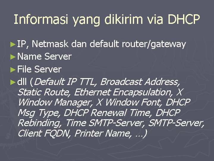 DHCP Server Konsep dan Penerapan Oleh Tim Network