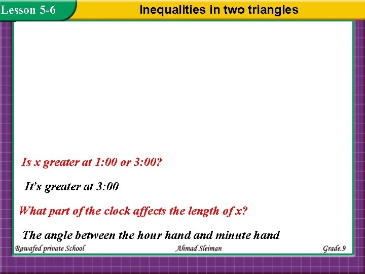 Lesson 5 6 Inequalities in two triangles Is