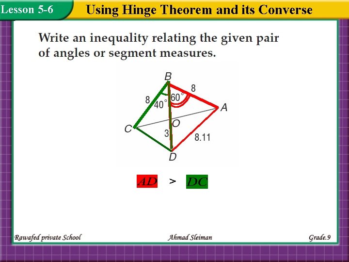 Lesson 5 6 Inequalities in two triangles Is