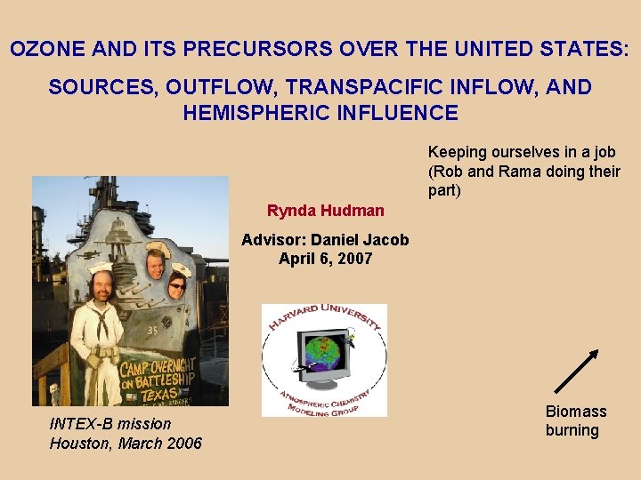 OZONE AND ITS PRECURSORS OVER THE UNITED STATES