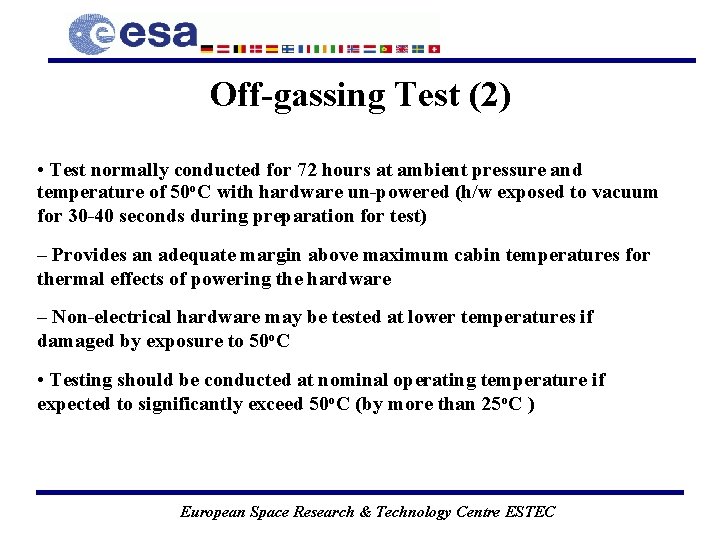 TestingSelection of Materials for Manned Payloads M v