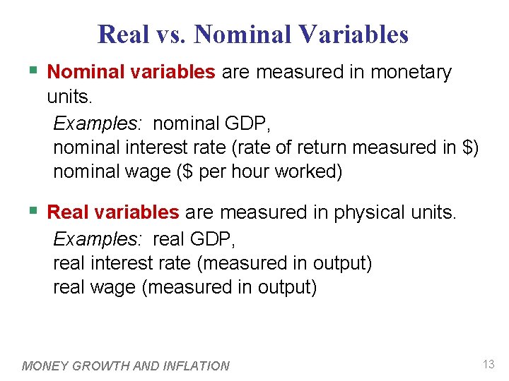 CHAPTER 30 Money Growth and Inflation Economics PRINCIPLES