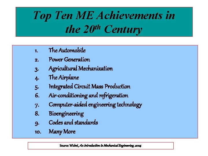 Department of Mechanical Engineering Presentation by Mr J