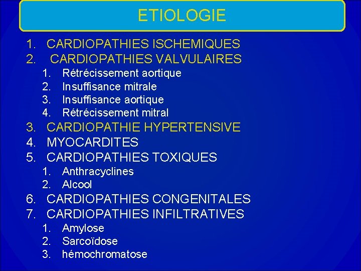 INSUFFISANCE CARDIAQUE ET VALVULOPATHIES INSUFFISANCE VENTRICULAIRE ...