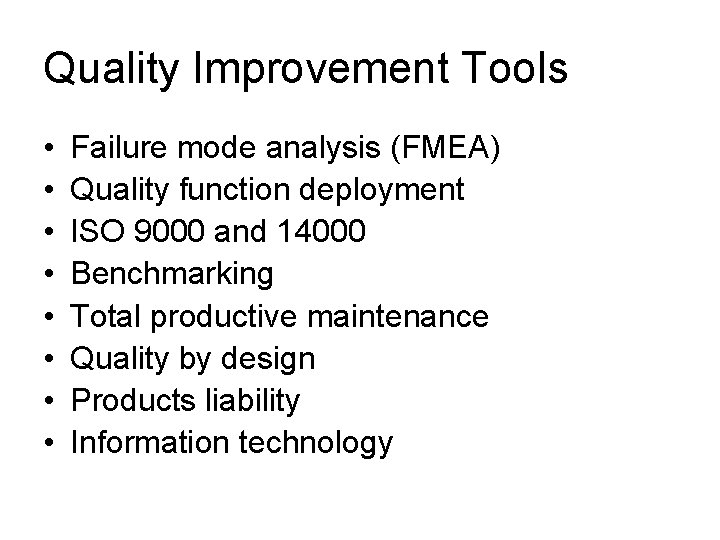 Unit 1 Introduction to Quality Control Quality Defined