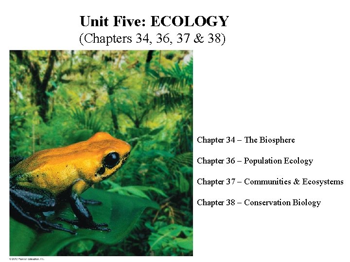Unit Five ECOLOGY Chapters 34 36 37 38