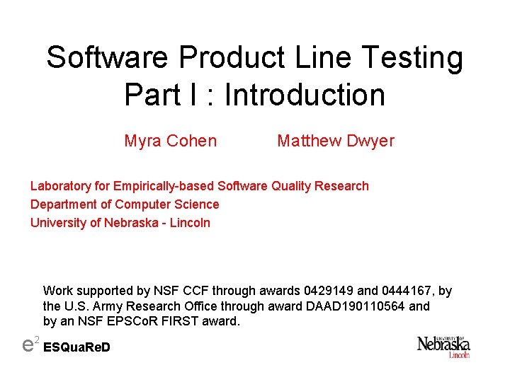 Software Product Line Testing Part I Introduction Myra