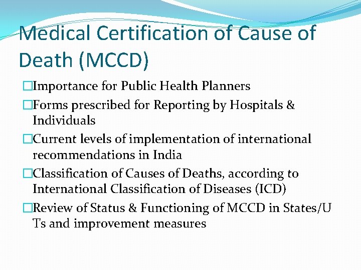 Other Administrative Records for Vital Statistics the Indian