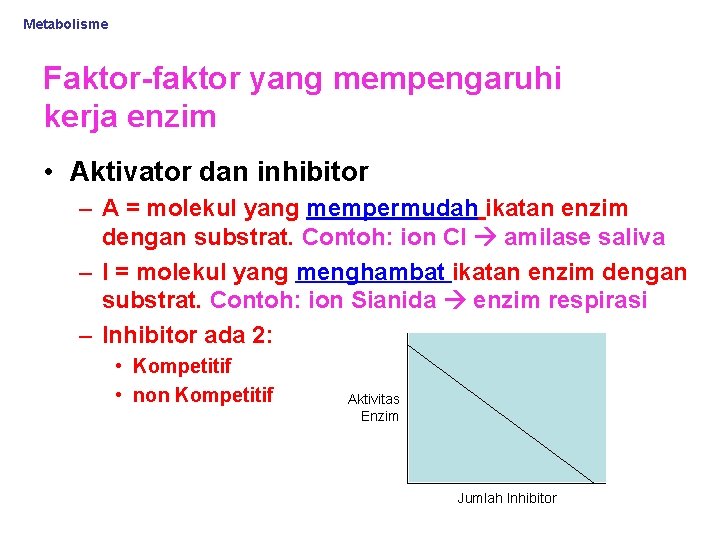 METABOLISME Tujuan Pembelajaran 1 Menjelaskan pengertian enzim 2