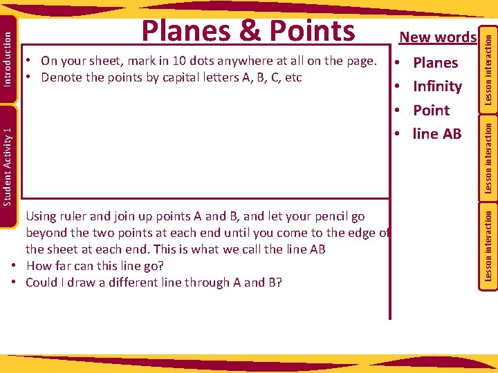 Using ruler and join up points A and