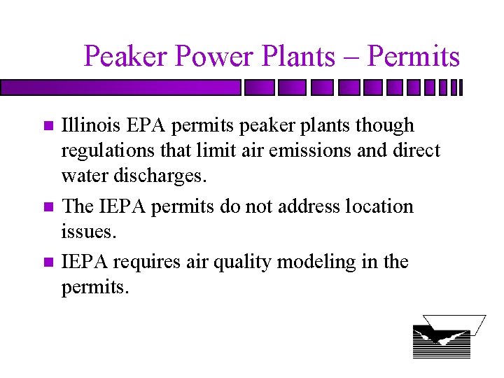 Environmental Impacts and Permitting of Peaker Power Plants
