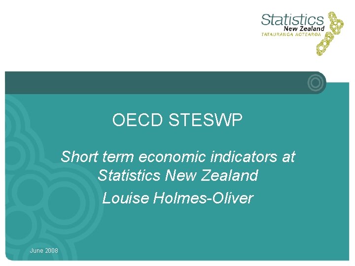 OECD STESWP Short term economic indicators at Statistics