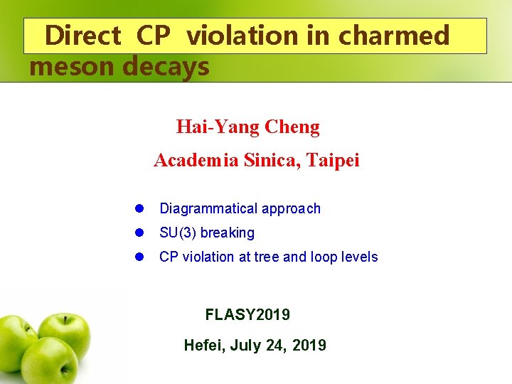 Direct CP violation in charmed meson decays HaiYang