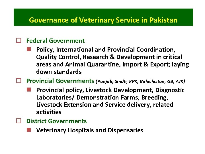 Federal Government Initiatives in Livestock and Dairy Development