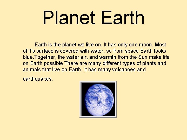 Whats The Solar System The Earth that we