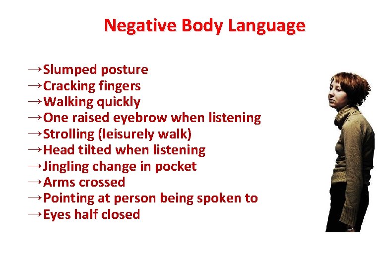 Hospitality Basic Attitude BODY LANGUAGE Negative Body Language