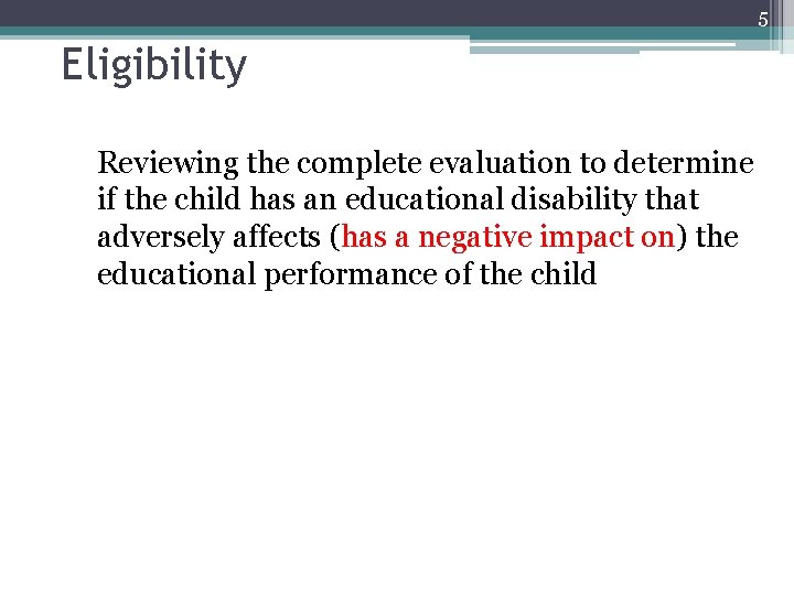1 Eligibility ARC Chairperson Training Special Education Cycle
