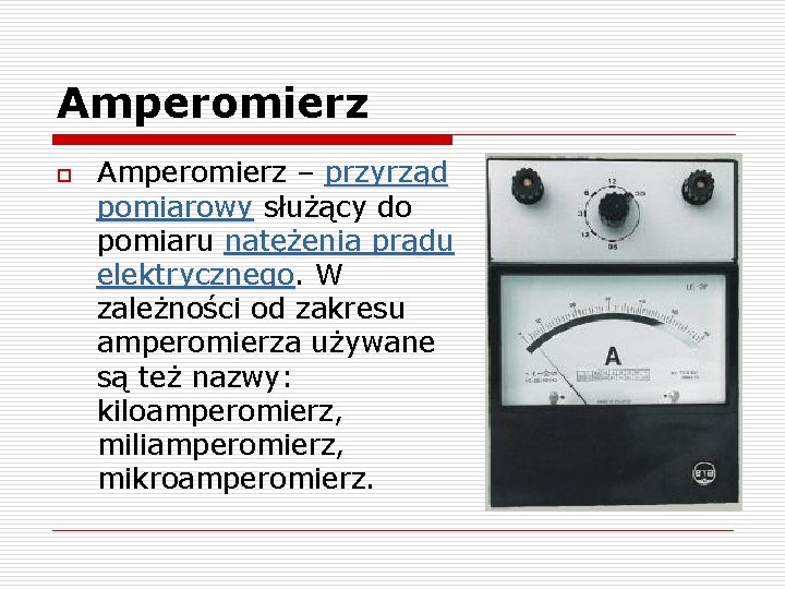 Podstawy miernictwa Prezentacja powtrzeniowa Piotr Rzeczkowski kl 4