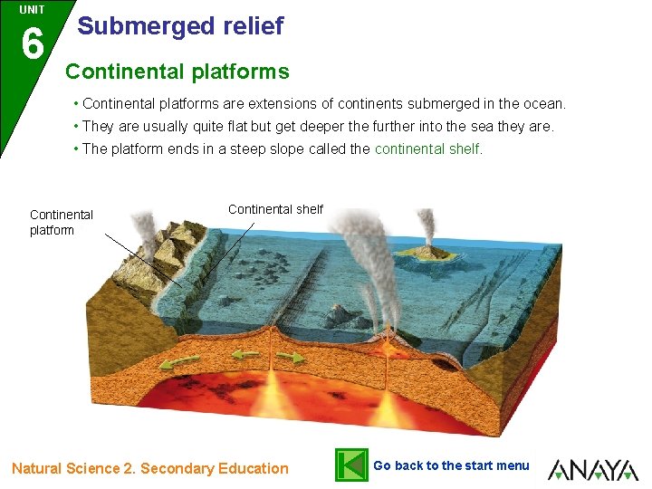 UNIT 6 The Earths structure SUBMERGED RELIEF Natural