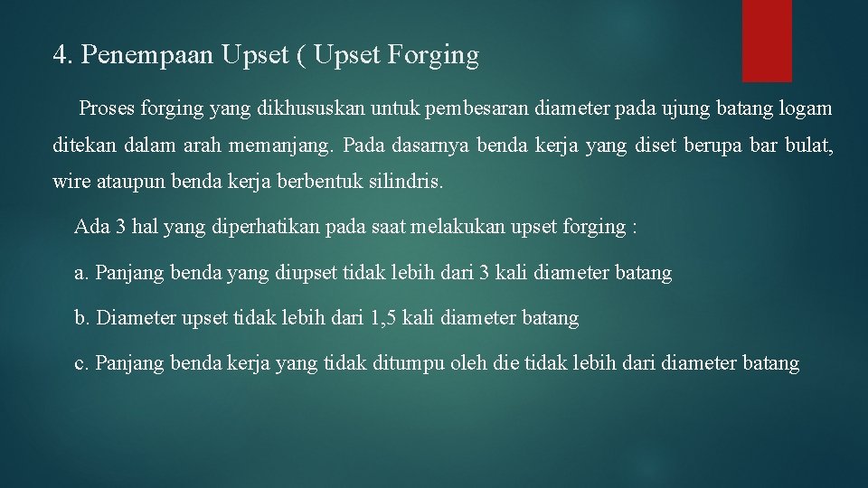 TEKNIK PEMBENTUKAN MATERIAL PROSES FORGING DISUSUN OLEH 1