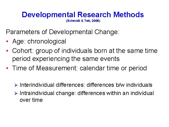 Issues in Research Reliability The consistency and stability