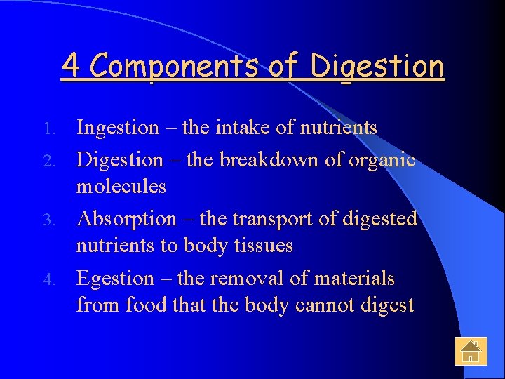 The Digestive System Grade 11 Biology Table of