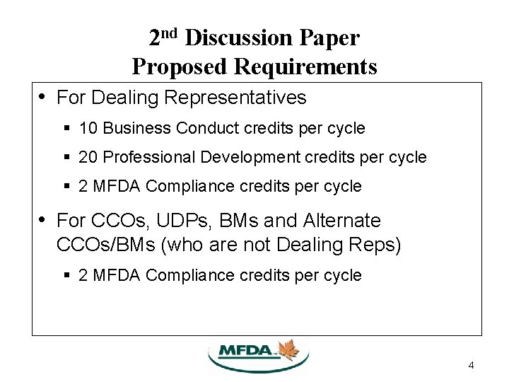 MFDA Update on Continuing Education CE and Signature