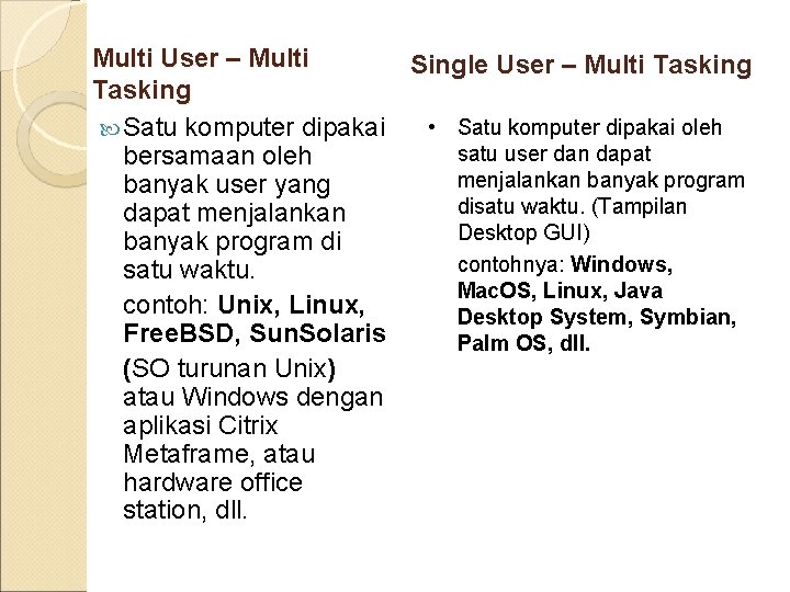 Konsep Sistem Operasi Pengertian Sistem Operasi merupakan program