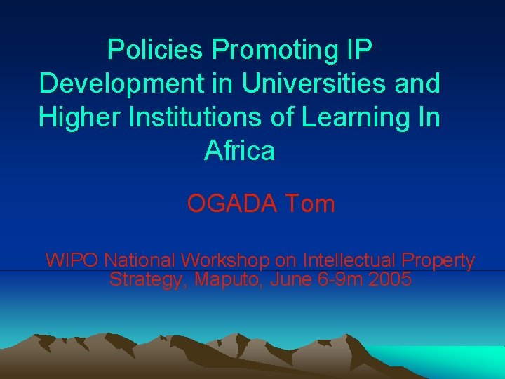 Policies Promoting IP Development in Universities and Higher