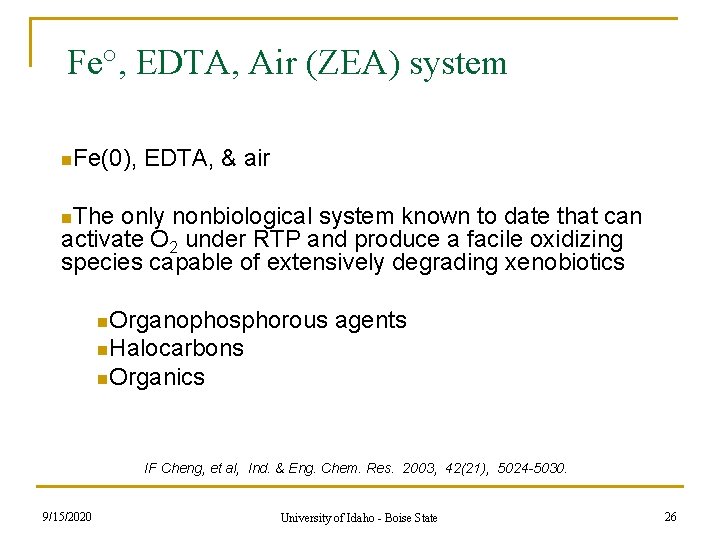 The many Wonders of Fe EDTA Room Temperature