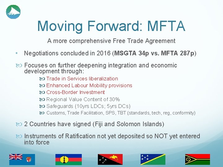 The Melanesian Spearhead Group MSG Trade Agreement MSGTA