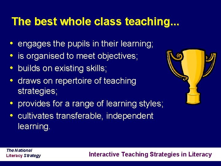 Interactive Teaching Strategies in Literacy The National Literacy
